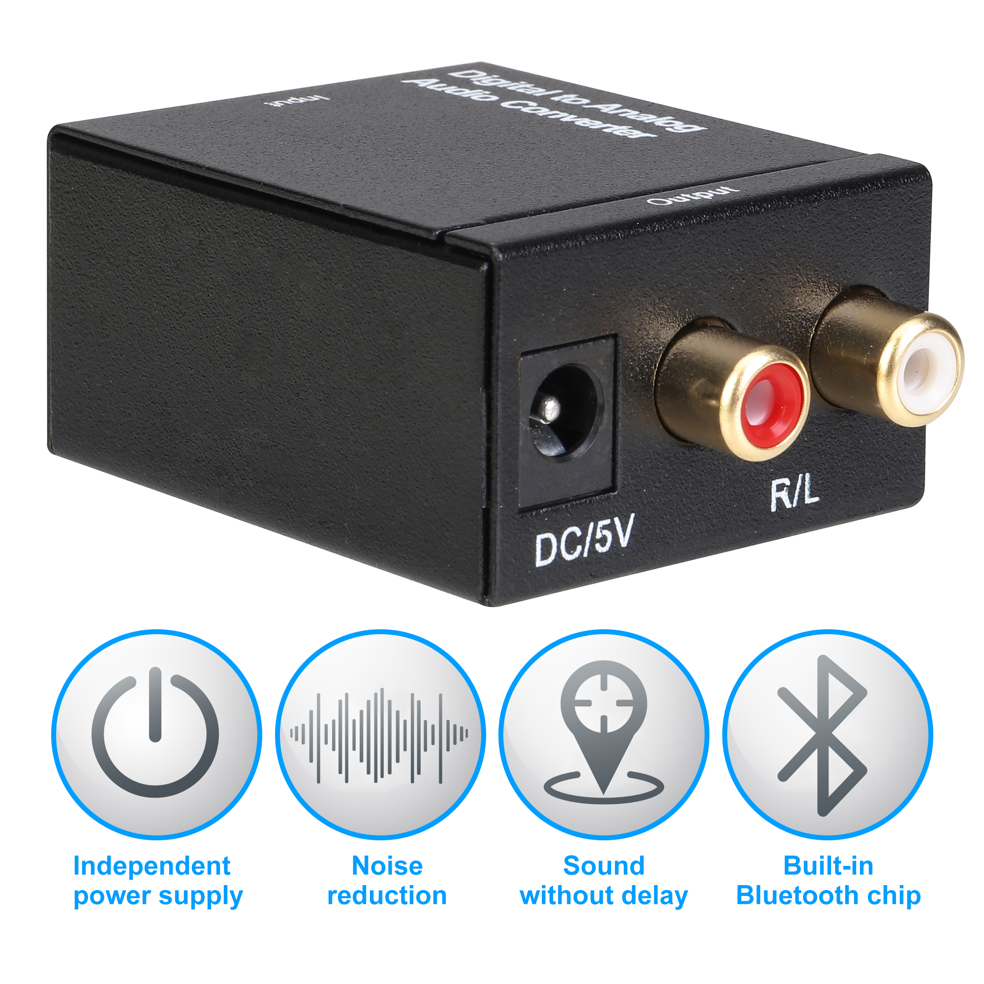 Audio Converter, Digital to Analog Audio Decoder with Digital Optical ...