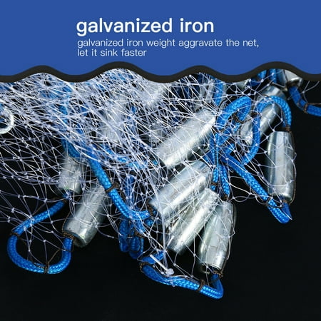 WALFRONT 2.4m Outdoor Nylon Monofilament American Style Cast Hand Throw ...