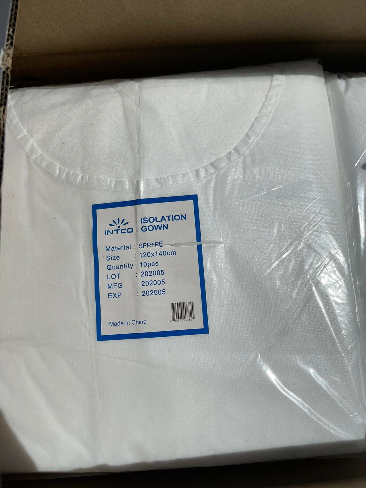 (Case of 100) Intco INIG-45 AAMI Level 3 Disposable Isolation Gowns ...