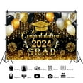 SUNOLIFE 7x5ft,Gold 2024 Graduation Backdrops Banner Prom Ceremony ...