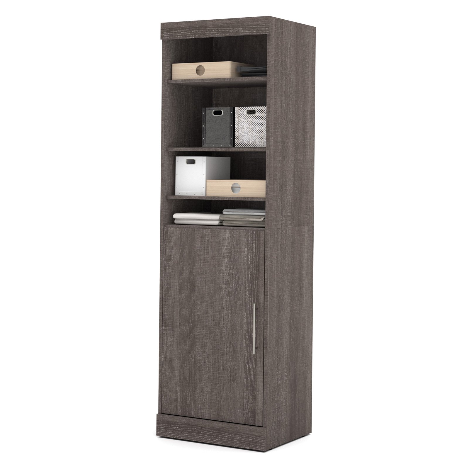 Nebula by Bestar 25" Storage Unit with Door in Bark Gray - Walmart.com