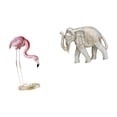 2 Pieces Bird Figurine Flamingo Resin Statue Elephant Sculpture Hand ...