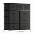 ZUNMOS 9 Drawer Fabric Dresser, Tall Storage Chest for Clothes, Linens ...