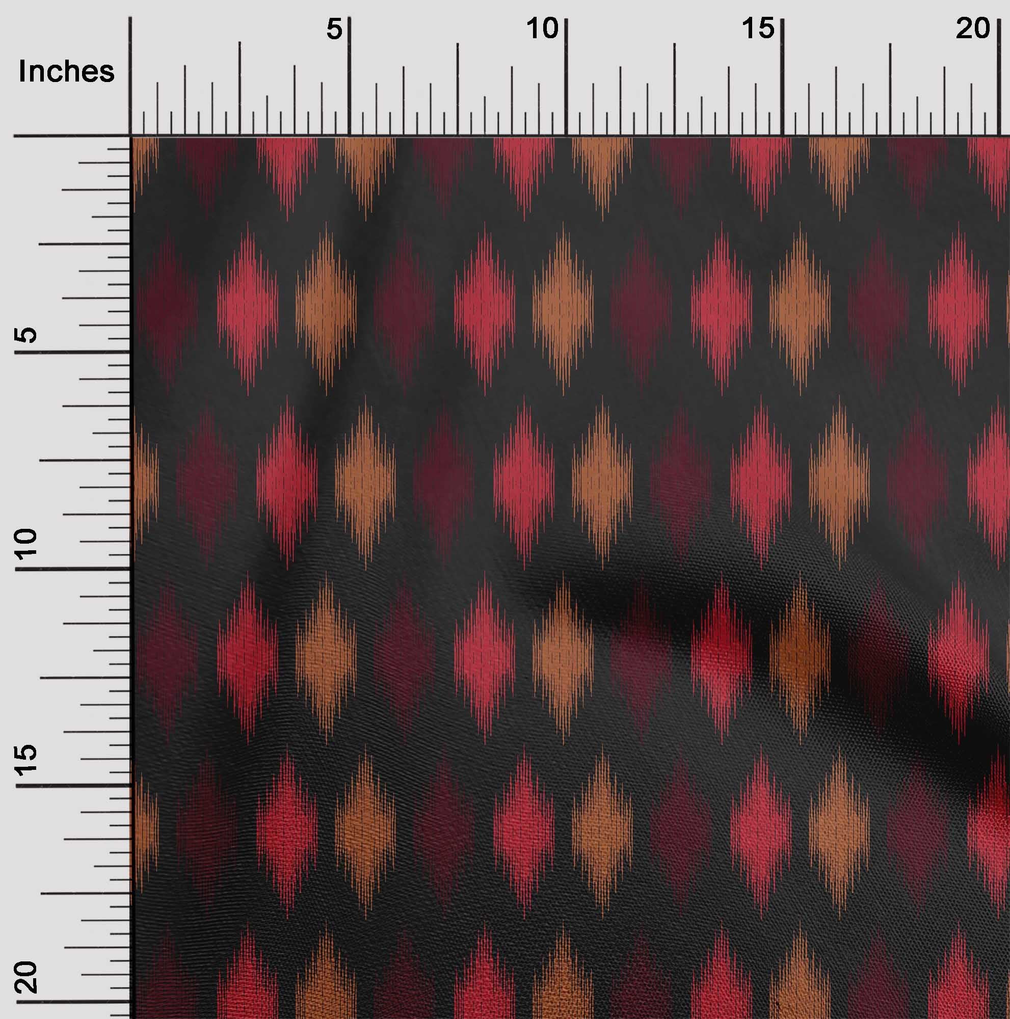oneOone Organic Cotton Poplin Twill Fabric Argyle Ikat Print Fabric By ...
