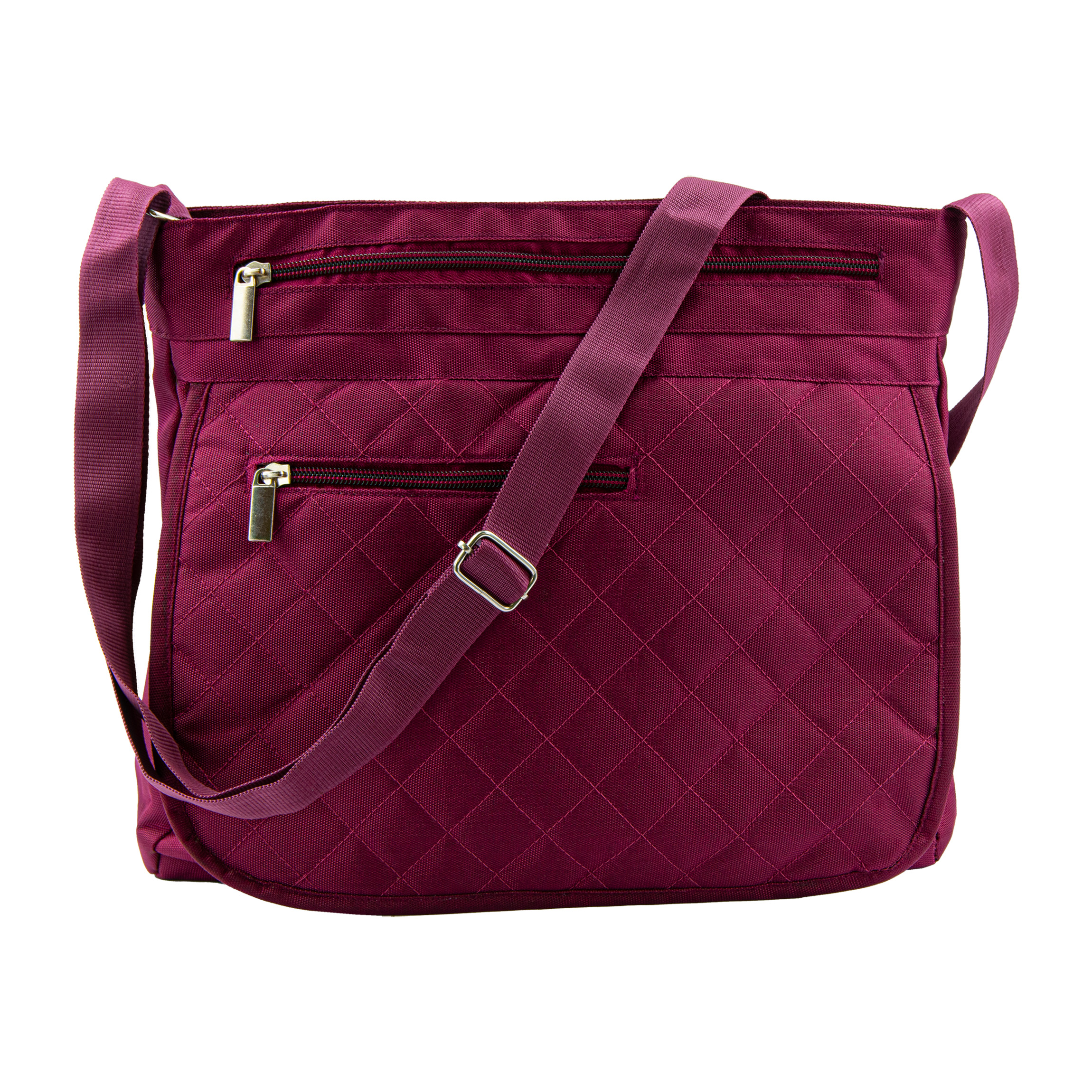 Gold Coast Quilted Burgundy Organizer Shoulder Bag with RFID Technology ...