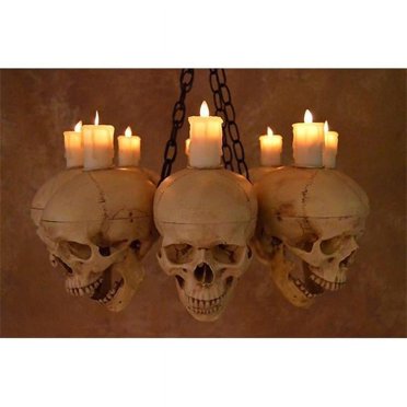 Ossuary Skulls Bones and Spines Pentagonal Ceiling Chandelier Light ...