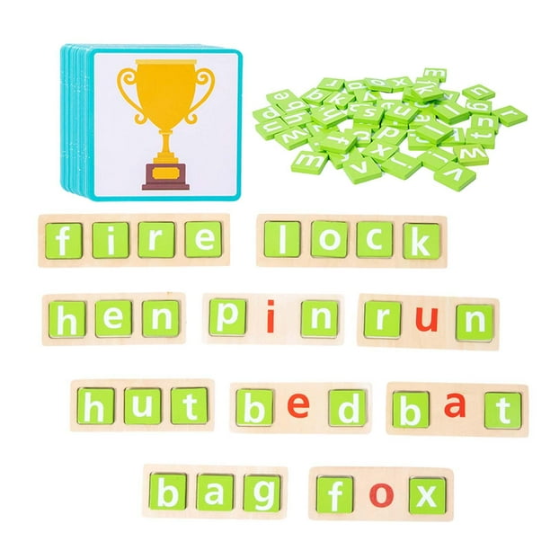 Wooden Short Vowel Reading Letters Sorting Spelling Games Matching ...