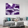 Abstract Marble Texture Canvas Print Wall Art, White Dark Purple Cracke ...