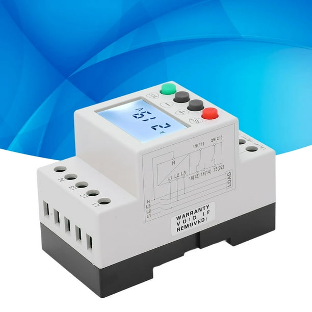 LCD 3 Phase 4 Wire Voltage Monitoring Relay Undervoltage Overvoltage ...