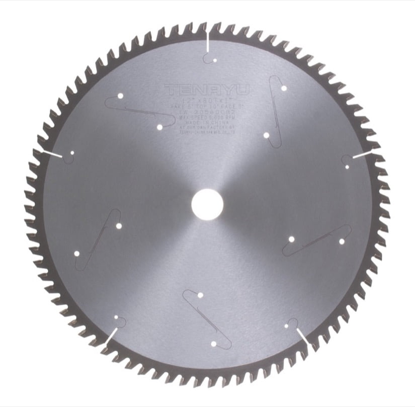 12in x 80 teeth x 1" arbor Tenryu Carbide Tipped, Miter Saw Blade ATAF ...