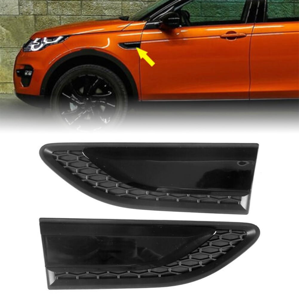 ZS 1Pair Auto Front Side Fender Grille Vent Duct Louver Gossy Black ABS ...