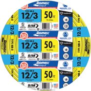 Southwire Romex 8/3 50' Copper Ground Electric Cable, Black Stranded CU ...