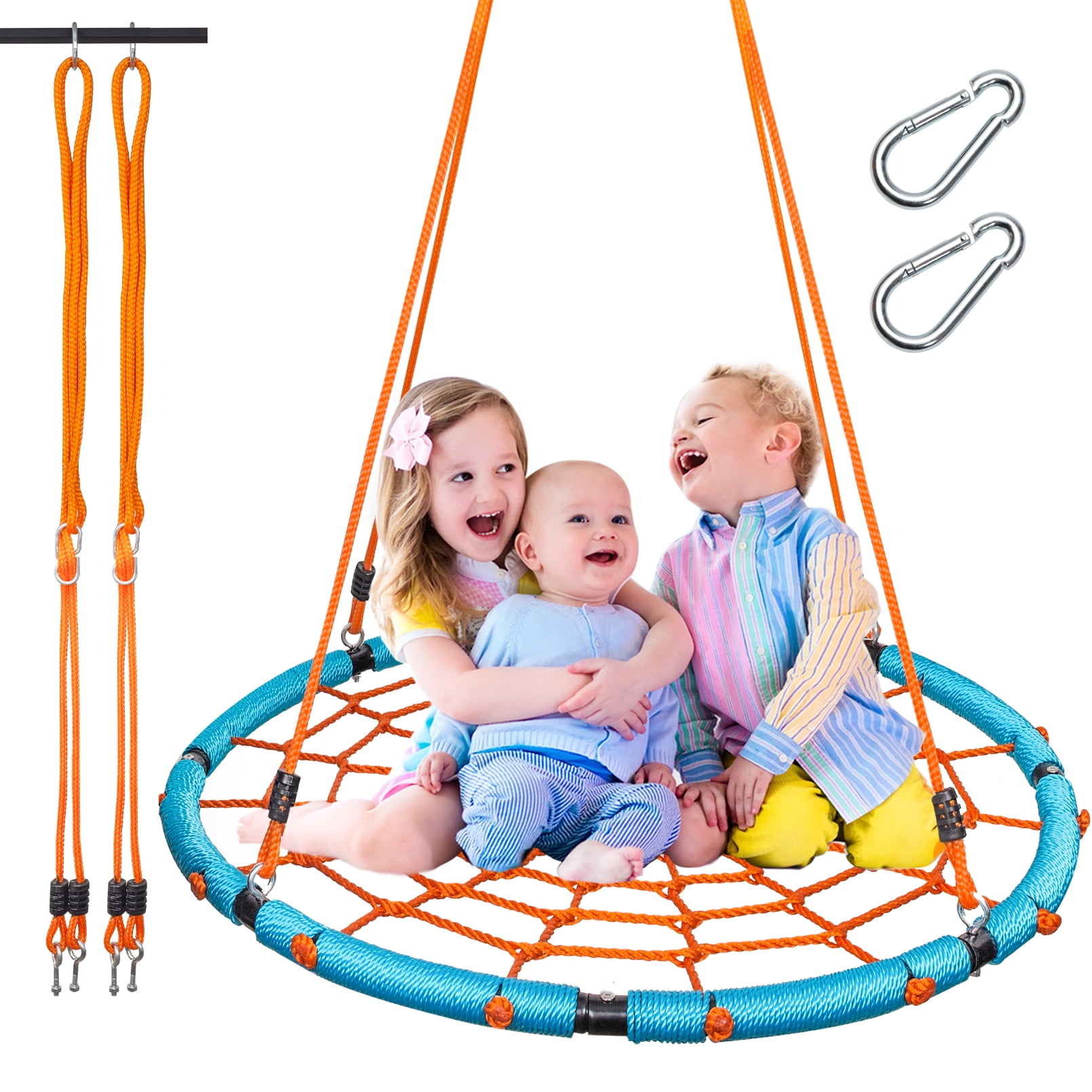 Pawoopawoo 40" Spider Web Swing with 4 Ropes Adjustable from 55" to 102 ...