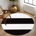 Black and White Stripe Pattern 6FT Round Area Rugs for Living Room ...