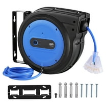 KFFKFF Power Cord Reel, 100FT, Equipped with 4 Plug Points and ...