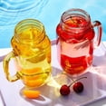 6 Pcs 24oz Mason Jar Cups with Handle and Lids Large Mason Jar Drinking ...