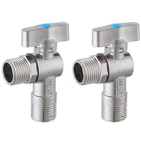 2 hot/cold water shutoff valves brass 1/2 turn shutoff valve push to ...