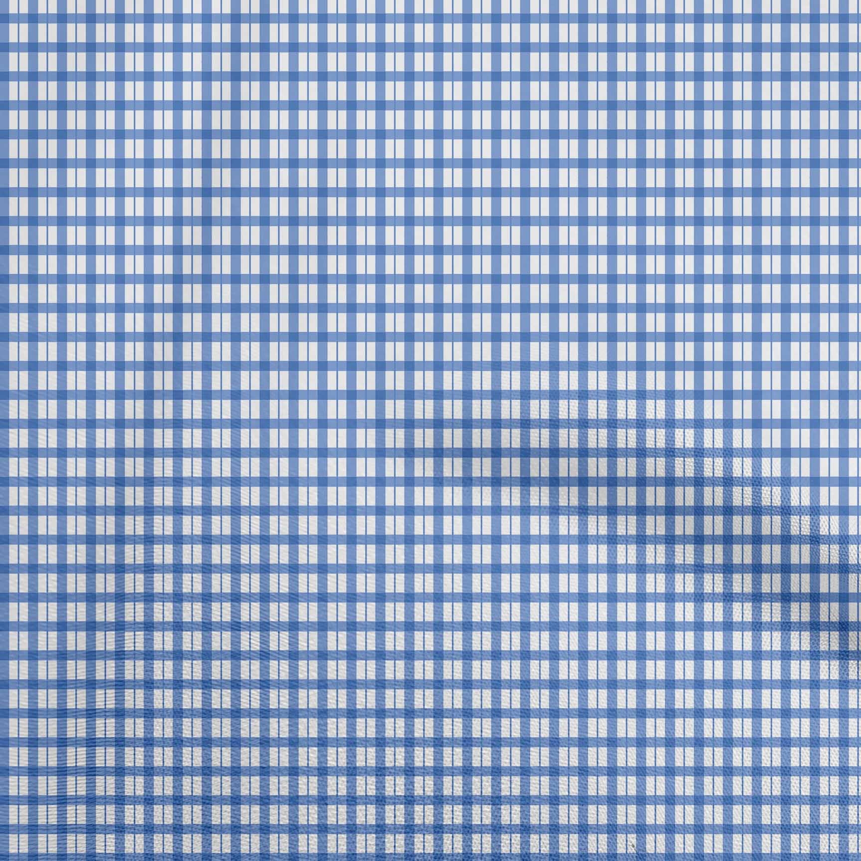 oneOone Viscose Chiffon Medium Blue Fabric Check Fabric For Sewing ...