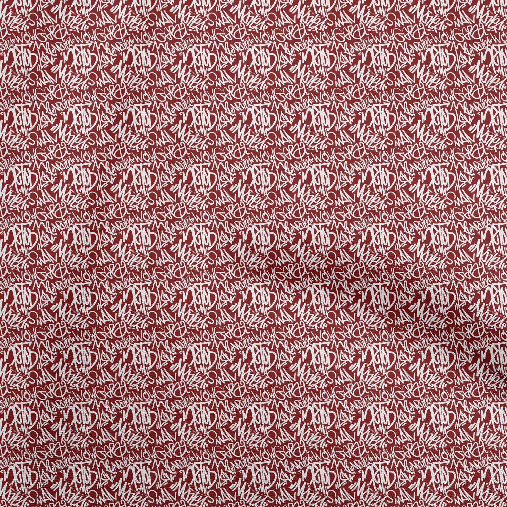 oneOone Viscose Chiffon Maroon Fabric Writing Font Fabric For Sewing ...