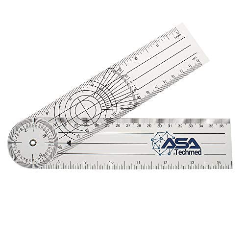 Complete Goniometer Physical Therapy Set, Bonus Reflex Hammer, 12,8,6 ...