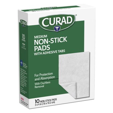 Curad Medium Non-Stick Pads 3 Inches X 4 Inches 20 Each (Pack of 3 ...