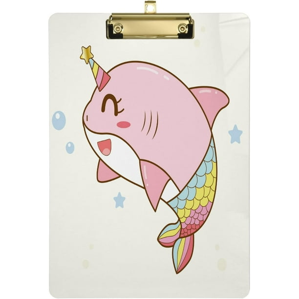 RYLABLUE Shark Dolphin Unicorn Mermaid Clipboard Hardboard Wood Nursing ...