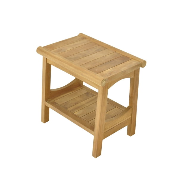 Grade-A Teak Wood Perth Shower Seat 18" Outdoor Patio Stool Bench ...