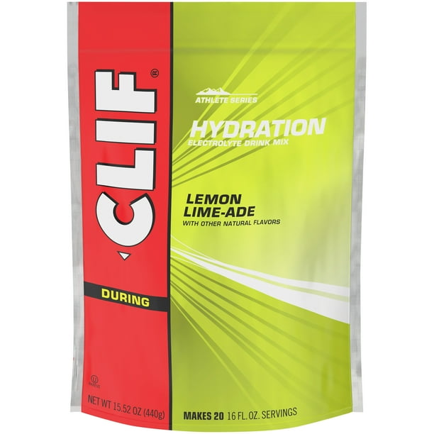 Clif Hydration Electrolyte Drink Mix, Lemon Lime-Ade, 15.52 oz. Pouch ...