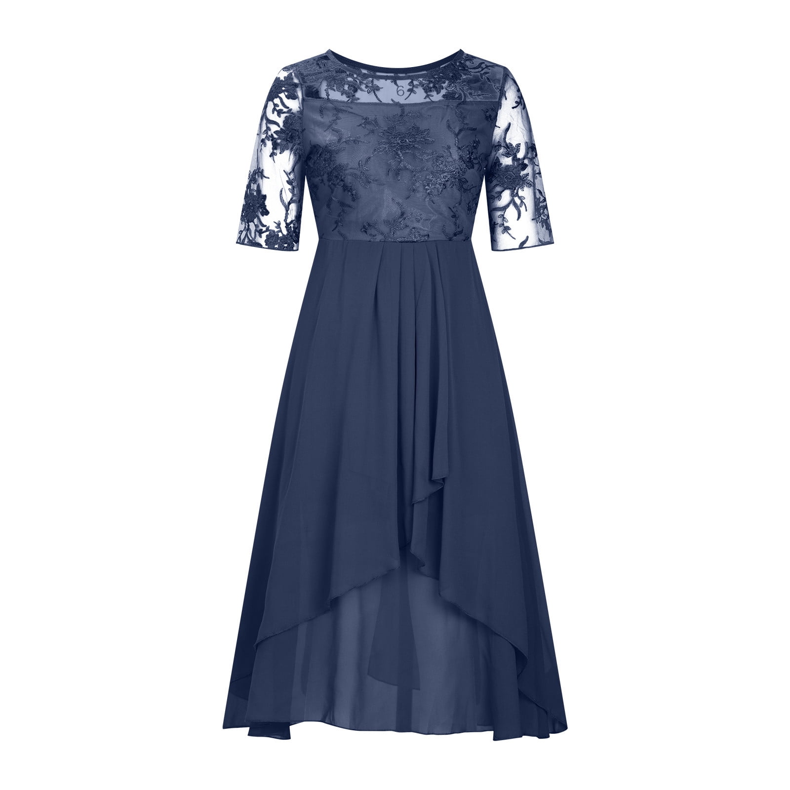 Click here for Cameland Women Solid Half Sleeve Dress Round Neck... prices