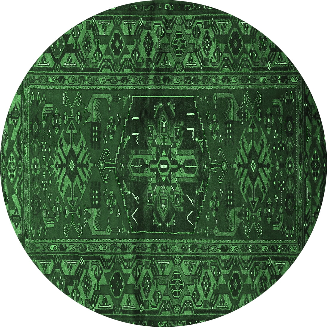 Ahgly Company Indoor Round Persian Emerald Green Traditional Area Rugs ...