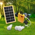 UDIYO Outdoor Portable Solar Panel Electric Generator 3 LED Bulb Power ...