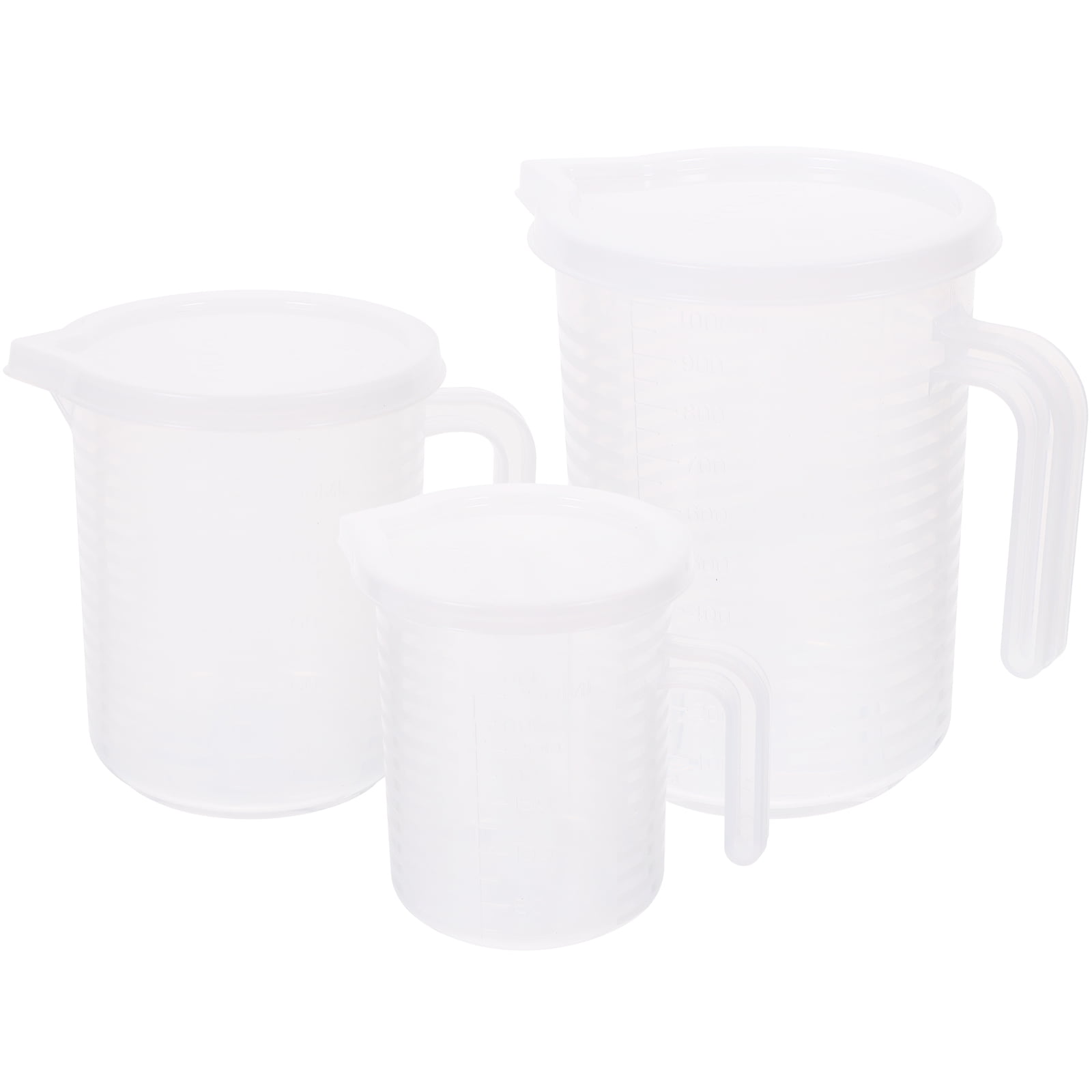 BESTONZON 3pcs Plastic Measuring Cups Set Liquid Measure Cup Portable ...