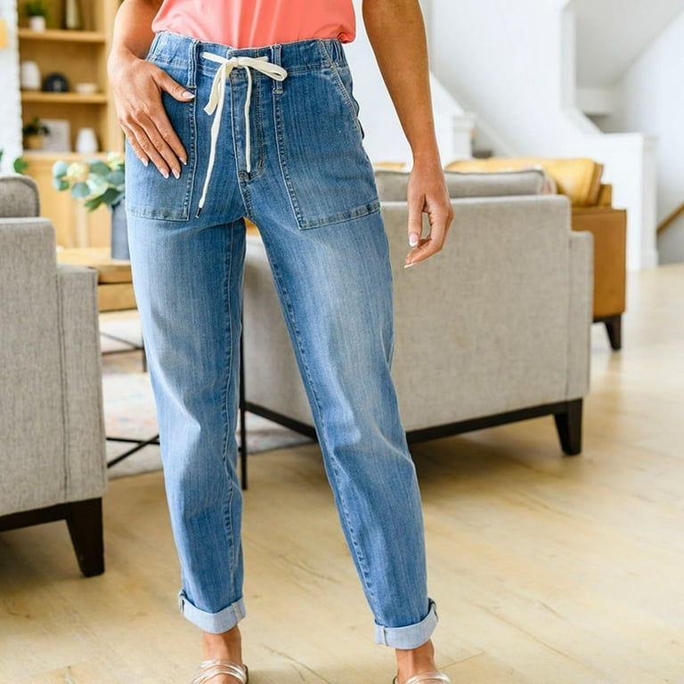 FAIWAD Plus Size Jean for Women Casual Elastic Waist FAIWAD Plus Size Jean for Women Casual Elastic Waist