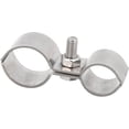 (2 Pieces) 32mm and 27mm Double Pipe Clamps Chain Link Fence Parts Wood ...