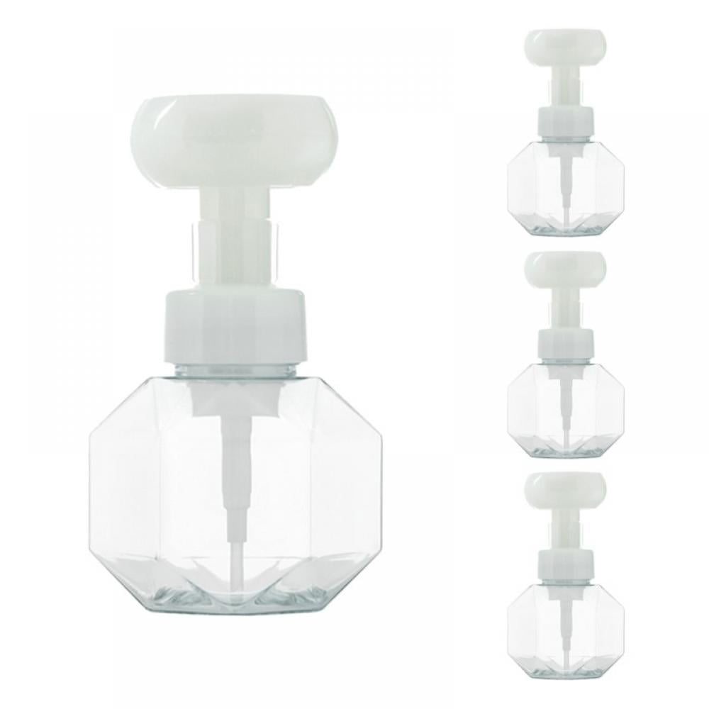 4 Pack Clear Plastic Liquid Soap Pump Bottle Dispensers for Kitchen and ...
