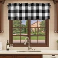 Black White Buffalo Plaid 2 Panels Kitchen Valance, Modern Abstract ...
