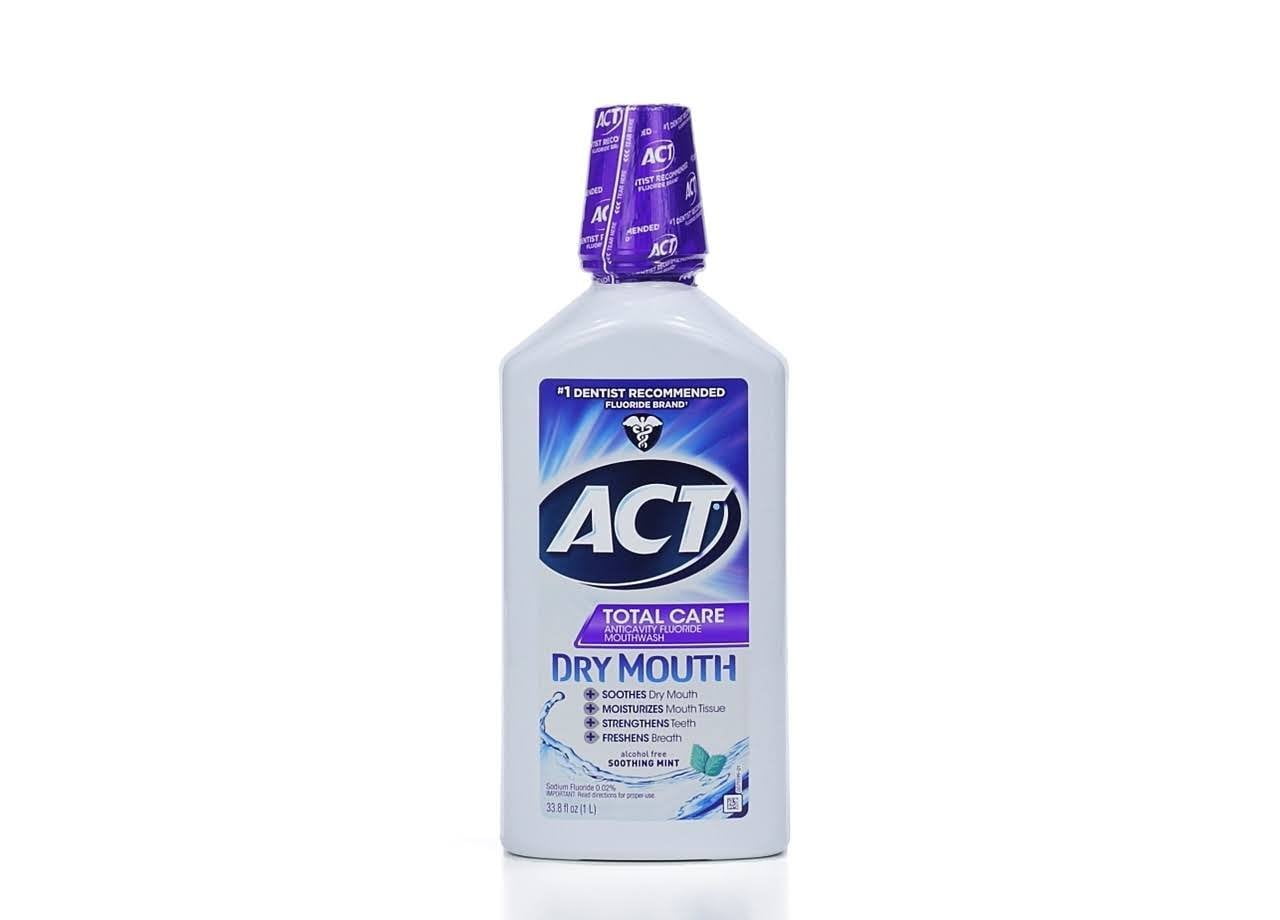 ACT Total Care Anticavity Fluoride Mouthwash Dry Mouth, 33.8 Ounce ... ACT Total Care Anticavity Fluoride Mouthwash Dry Mouth, 33.8 Ounce ...