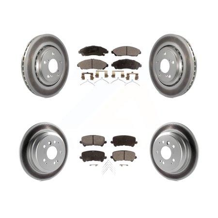 Transit Auto - Front Rear Coated Disc Brake Rotors And Ceramic Pads Kit ...