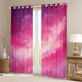 jejeloiu Pink Galaxy Star Blackout Curtains Set of 2 (52x84 Each) Kids ...