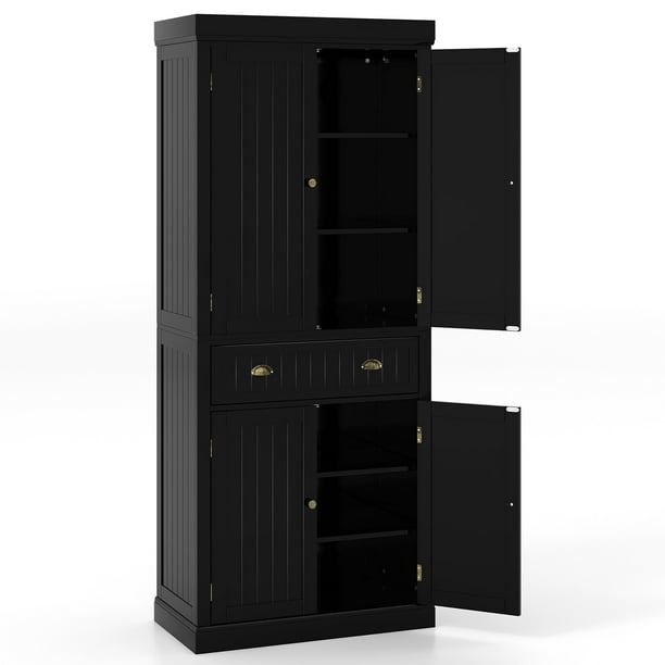 Gymax 72 Kitchen Pantry Storage Cabinet Tall Freestanding Cupboard See Details Black