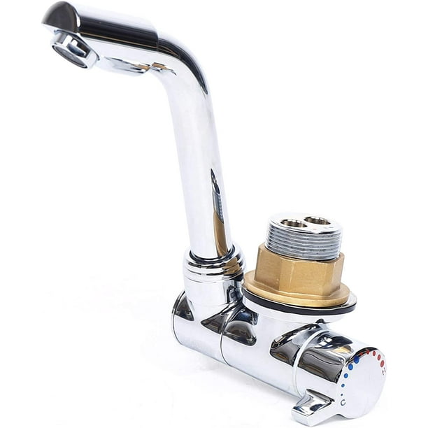 DENEST Foldable RV Faucet 360° Rotatable Cold & Hot Water Faucet High ...