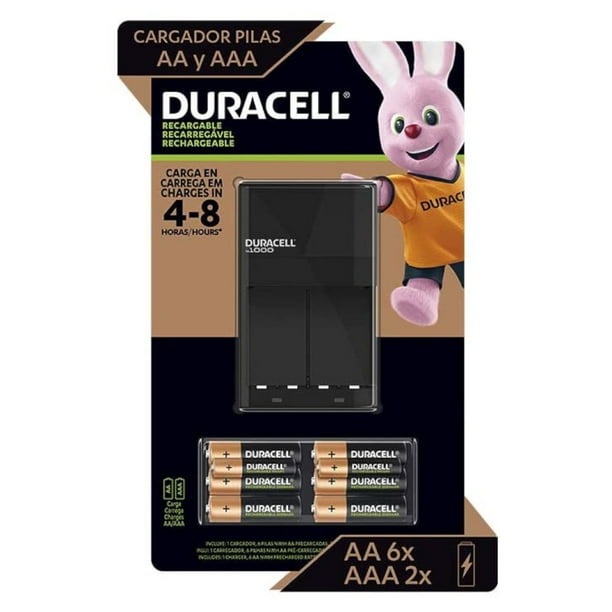 Kit Duracell Recargable Duracell 5010032 Cargador + 6 pilas AA + 2 pilas AAA | Walmart en línea