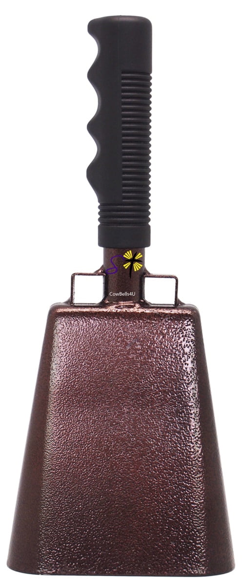 9.6 inch Brown Bell Black Handle Cowbell with Stick Grip Handle Used ...