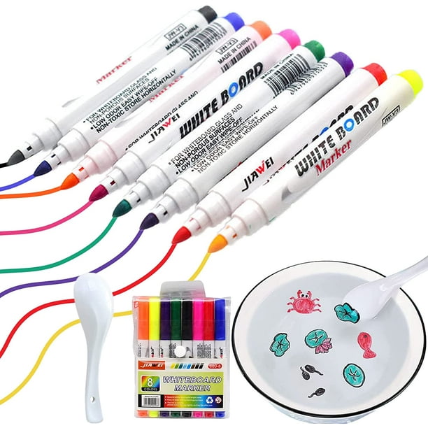 8 Pcs Magical Water Painting Pen, Water Doodle Pens Color Whiteboard ...