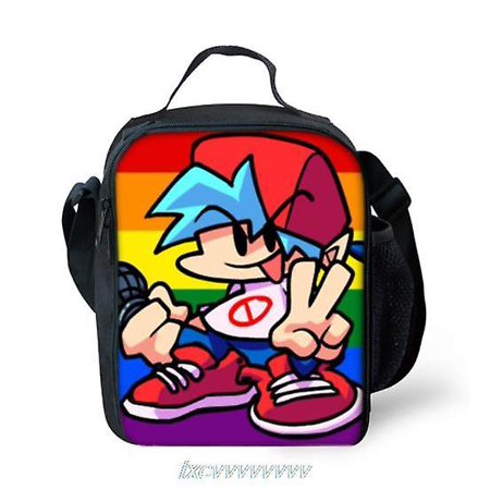 Kids Game Friday Night Funkin Party Insulated Lunch Bag Tote Thermos ...