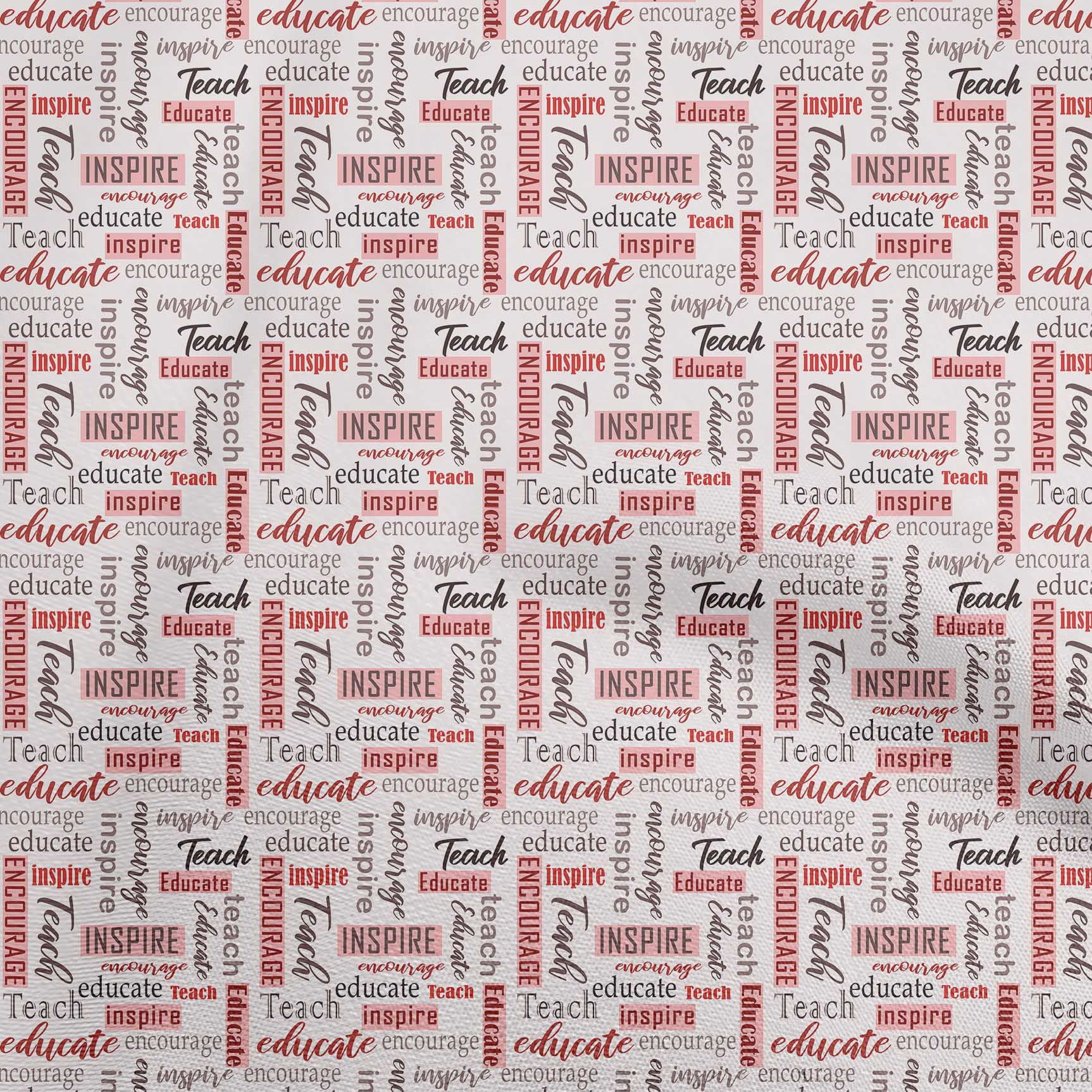 oneOone Cotton Jersey Red Fabric Text Sewing Material Print Fabric By ...