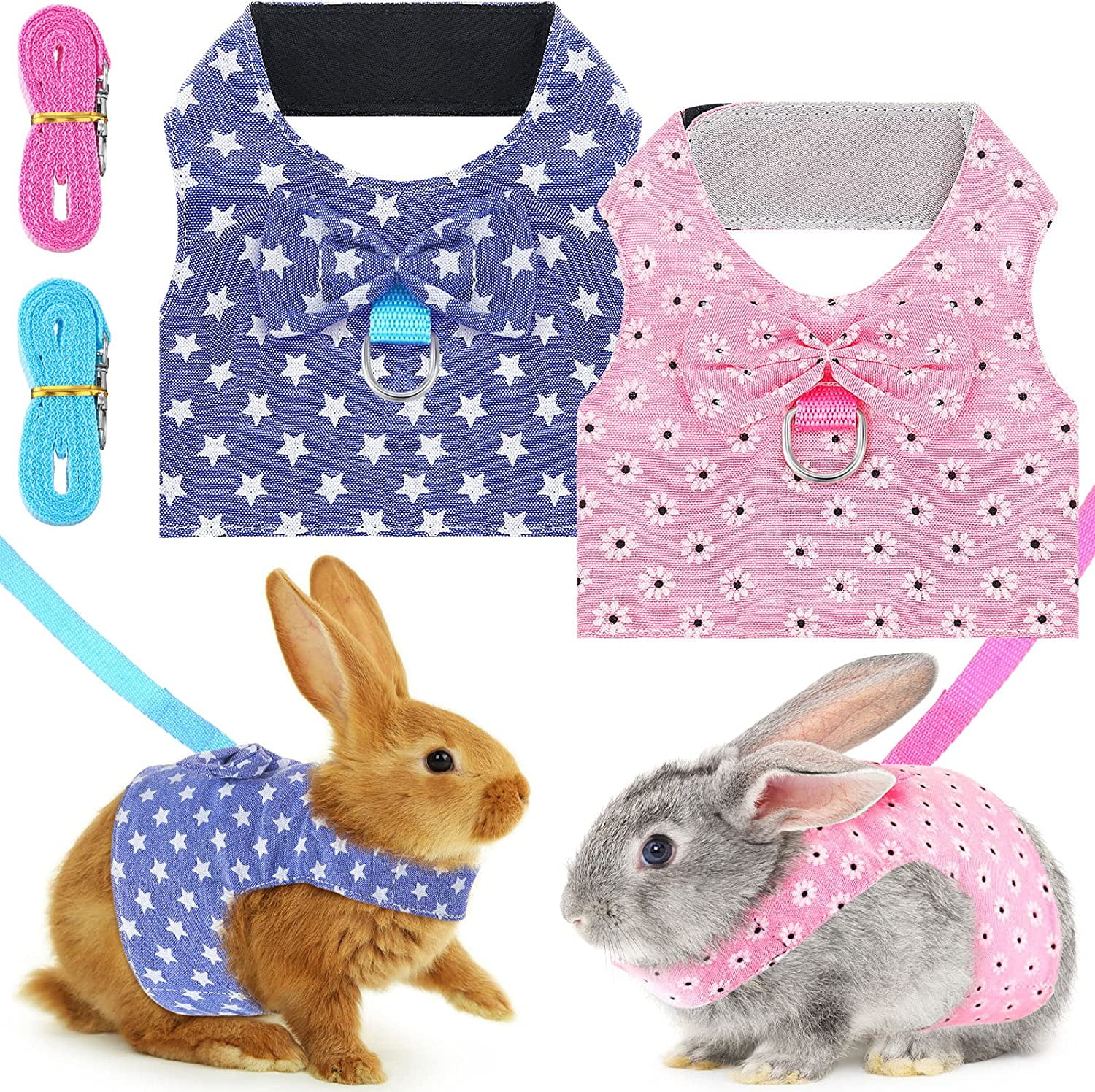 Rabbit Harness Leash, Adjustable Bunny Harness Leash Cute Vest Harness ...