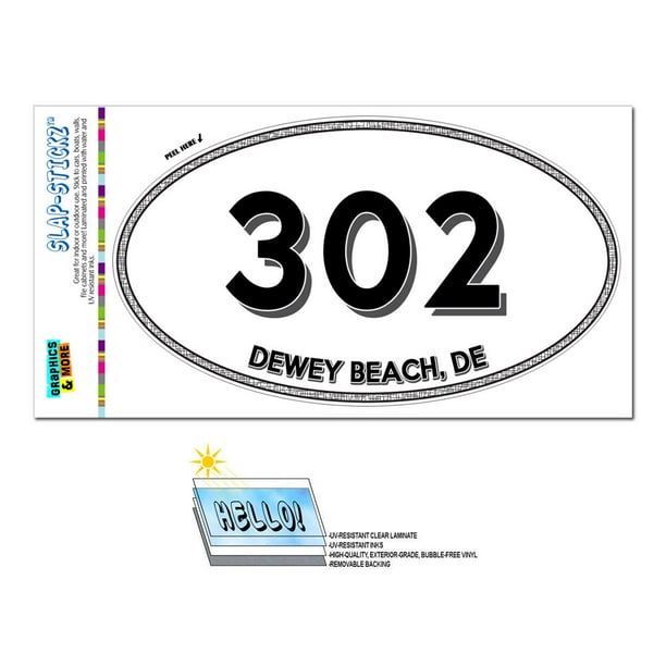 302 - Dewey Beach, DE - Delaware - Oval Area Code Sticker - Walmart.com ...
