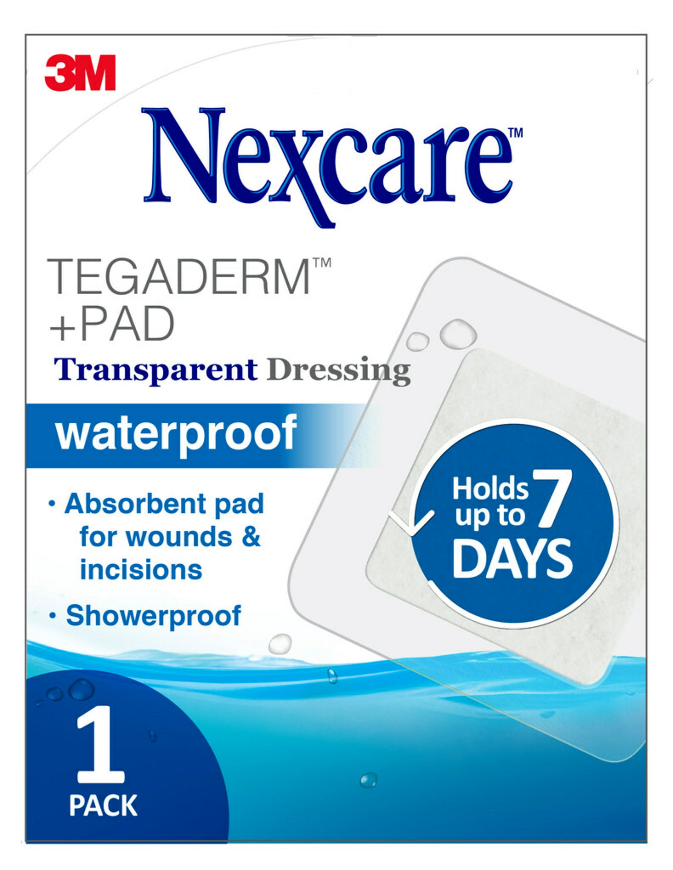 Nexcare Absolute Waterproof Adhesive Dressing With Pad 6 Inches X 6 ...