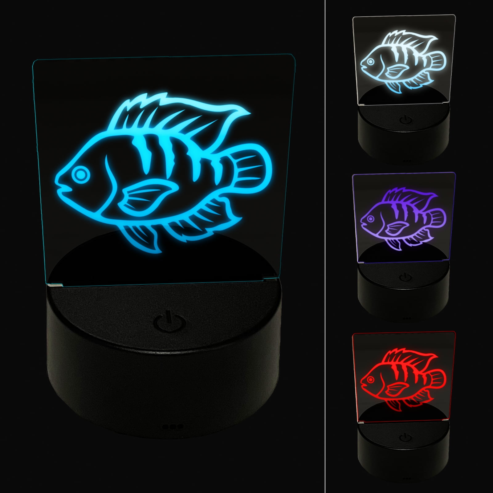 Tilapia Fish Fishing LED Night Light Sign 3D Illusion Desk Nightstand ...